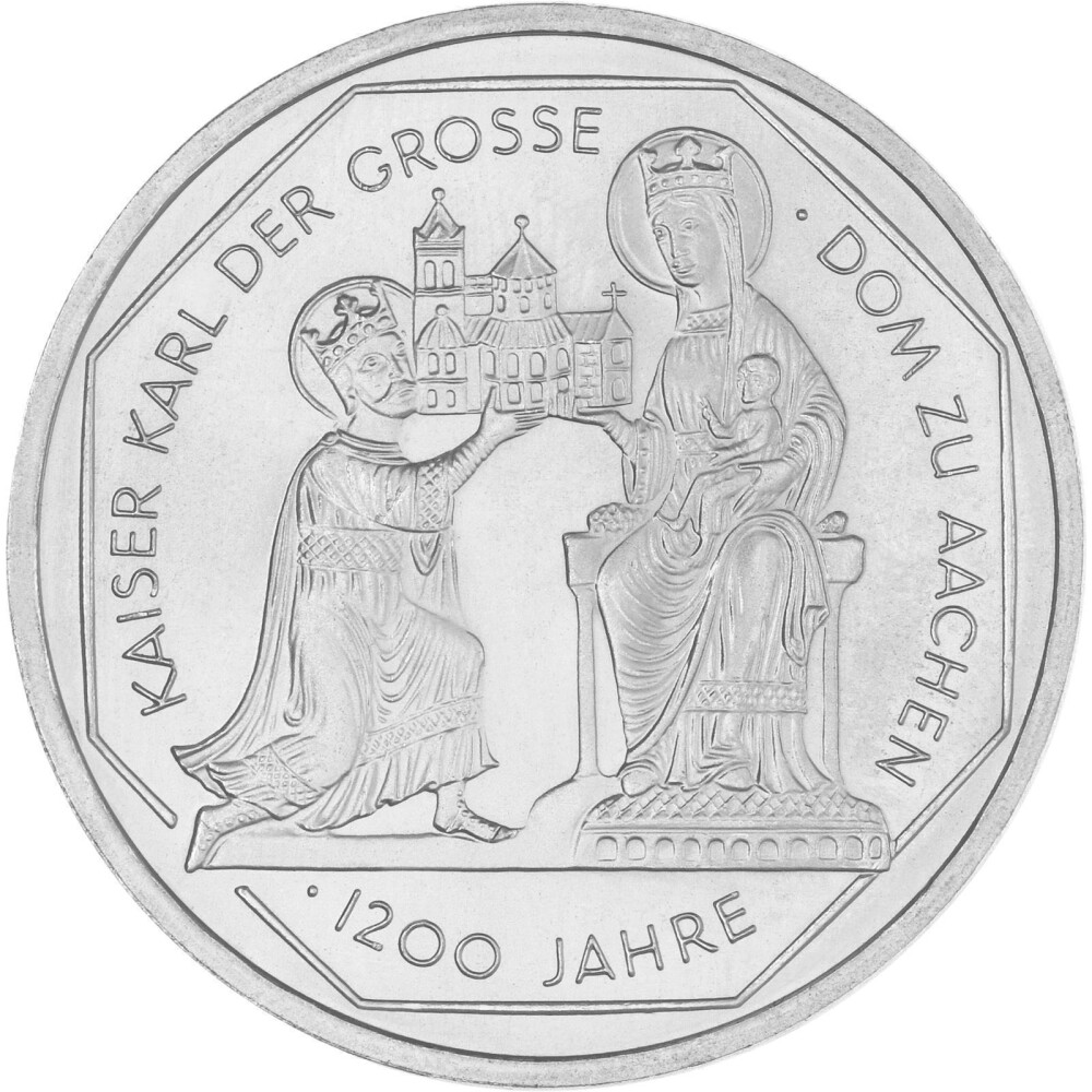 10 DM Gedenkmünze 2000 PP - 1200 Jahre Aachener Dom/Karl der Große