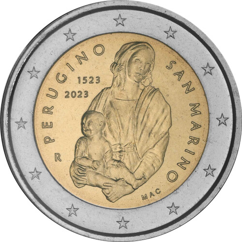 2 Euro Gedenkmünze San Marino 2023 st - 500. Todestag von Perugino