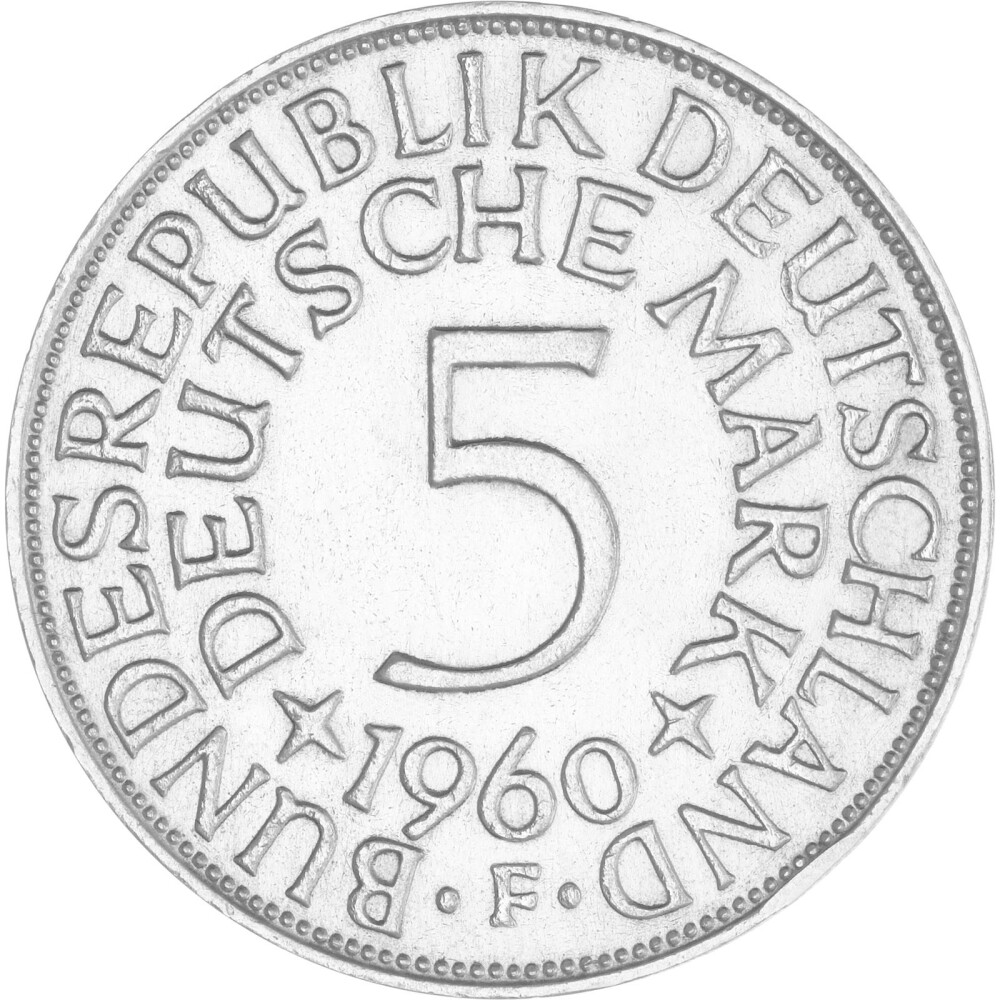 5 DM Kursmünze 1960 F