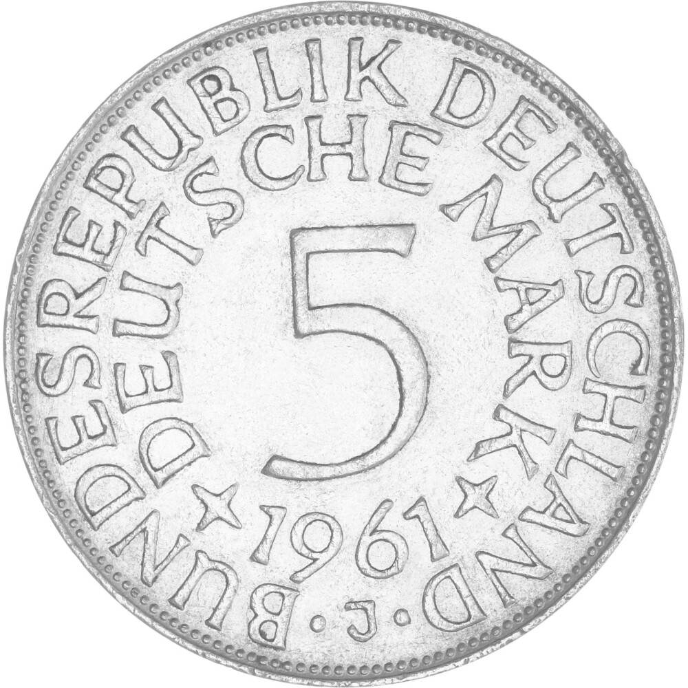 5 DM Kursmünze 1961 J
