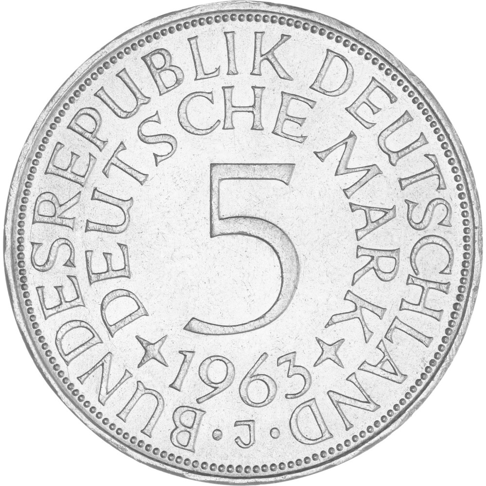 5 DM Kursmünze 1963 J