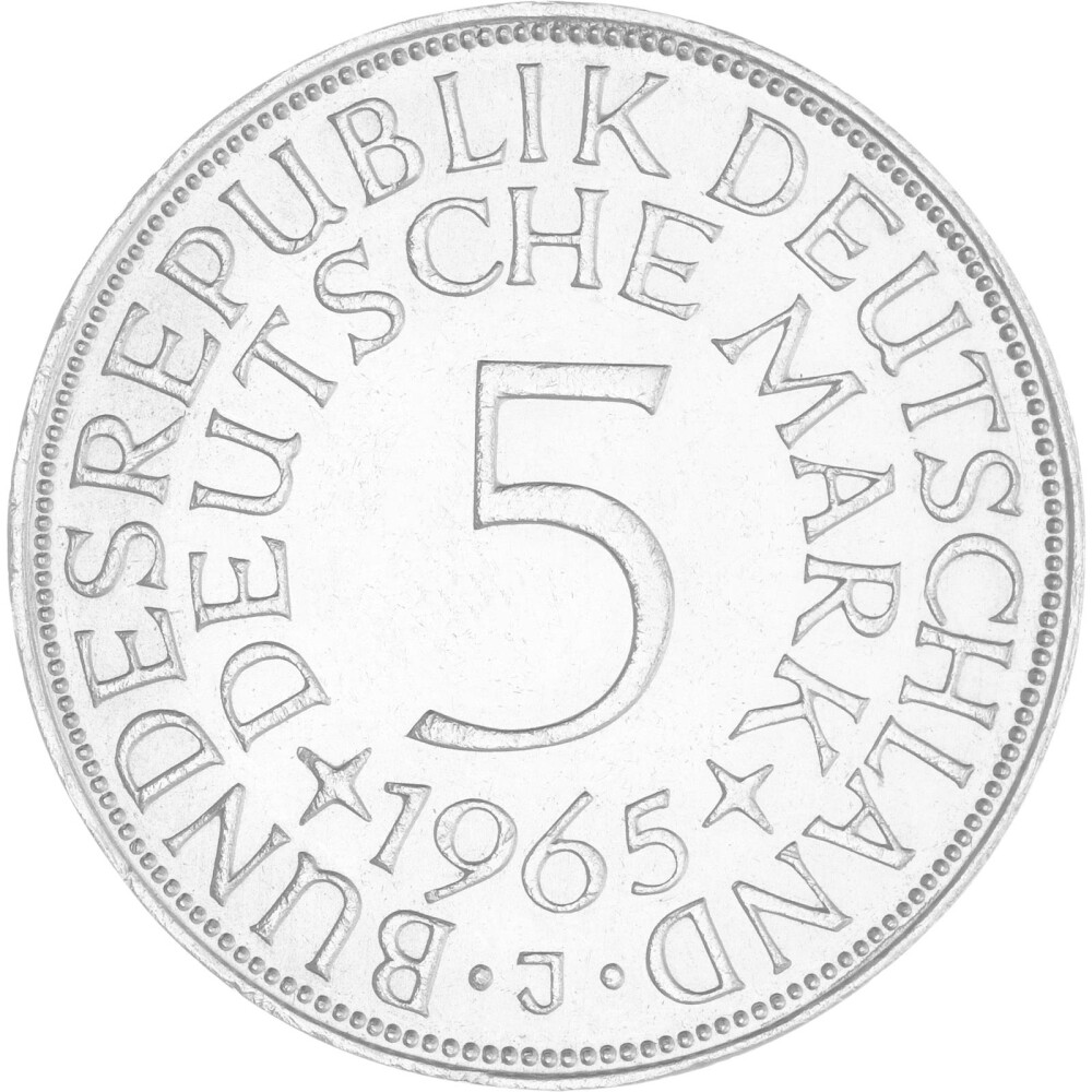 5 DM Kursmünze 1965 J