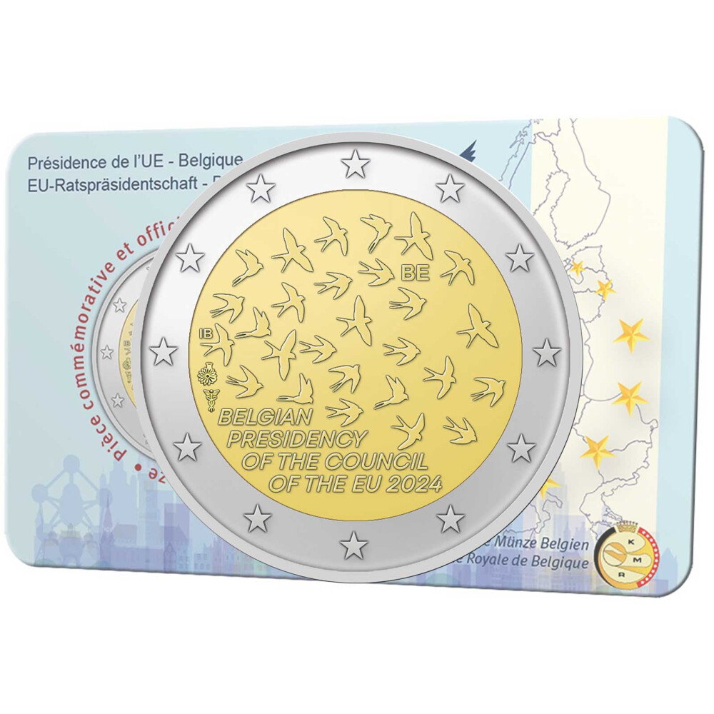 2 Euro Gedenkmünze Belgien 2024 st - EU-Ratspräsidentschaft - Blister