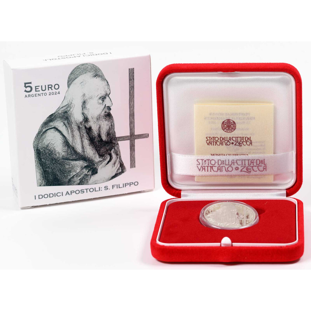 5 Euro Gedenkmünze Vatikan 2024 Silber PP - Apostel Philippus