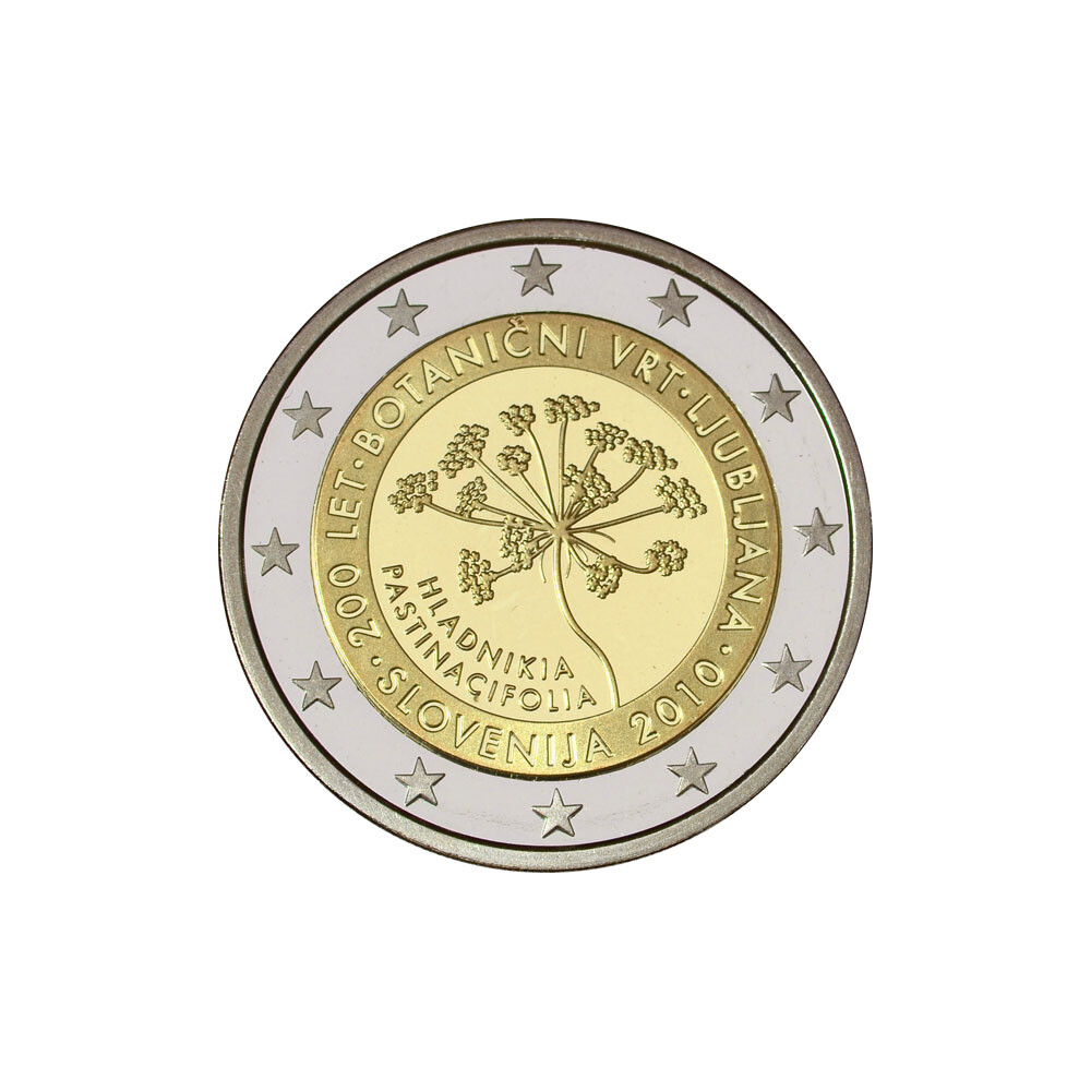 2 Euro Gedenkmünze Slowenien 2010 Pp Botanik In Kapsel