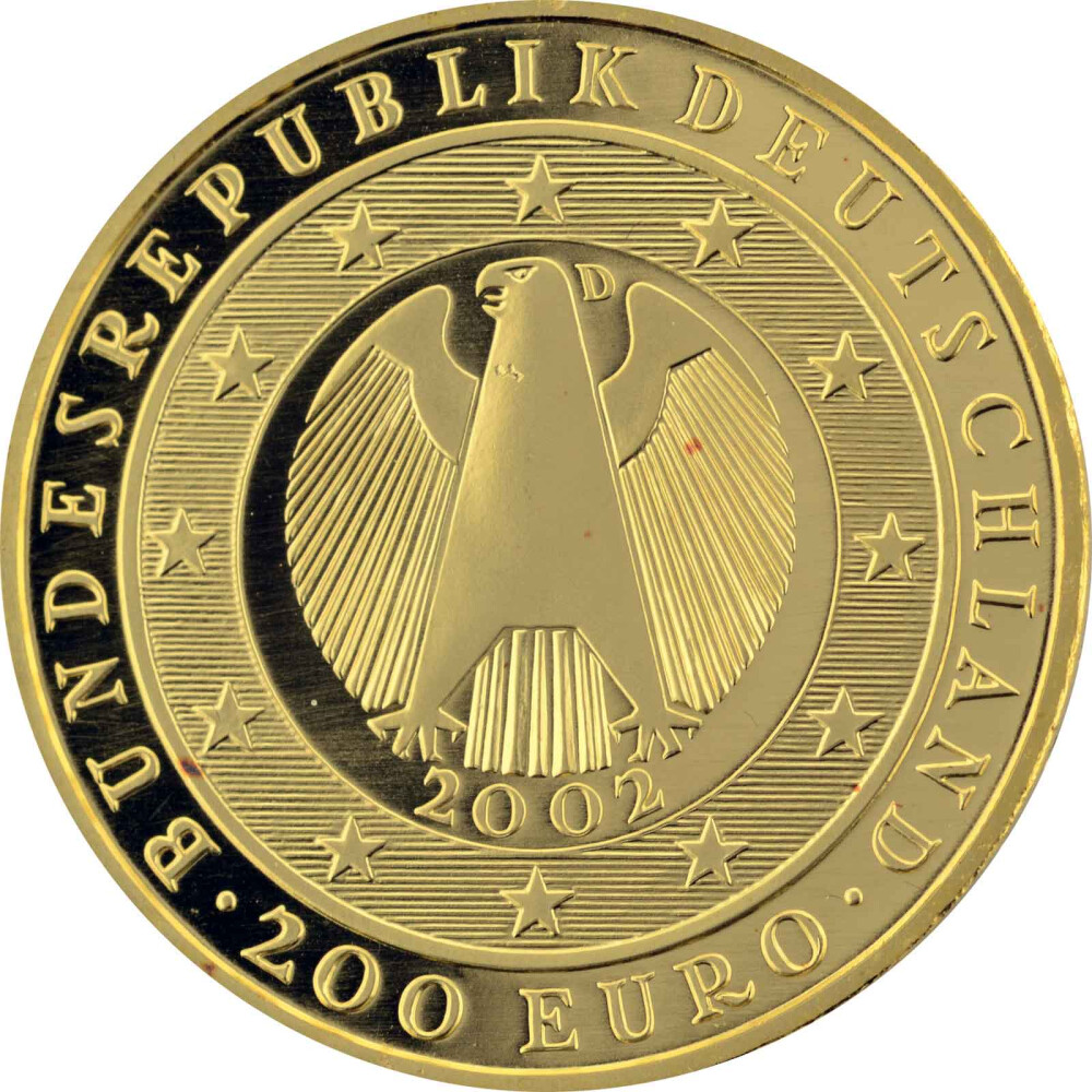 200 Euro Deutschland 2002 Gold st - Euro-Einführung - 1 Unze Feingold